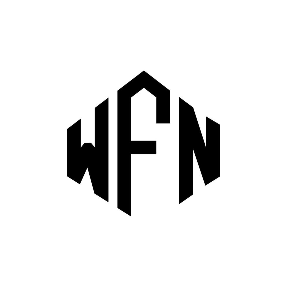 diseño de logotipo de letra wfn con forma de polígono. diseño de logotipo en forma de cubo y ...