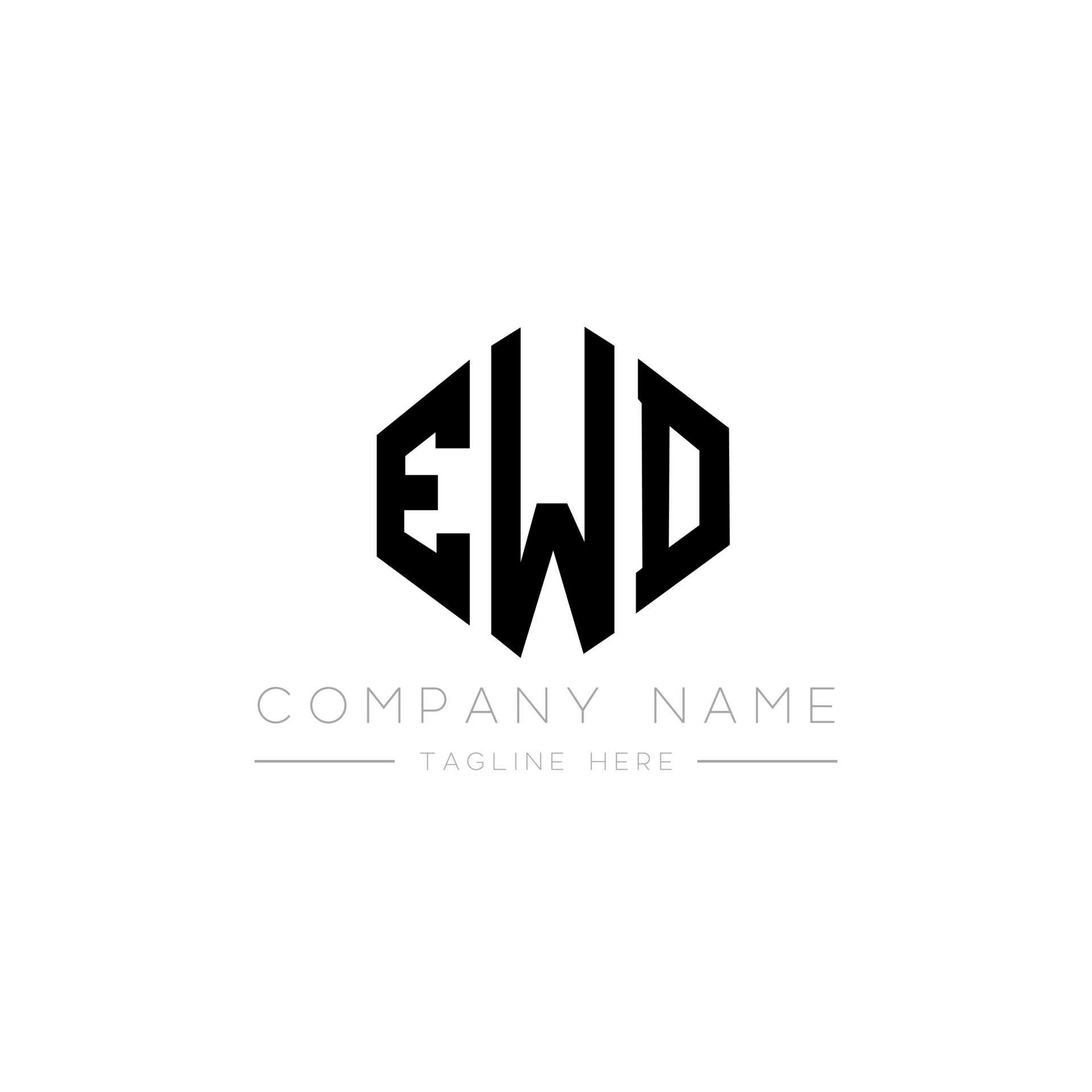 Ewd Letter Logo Design With Polygon Shape Ewd Polygon And Cube Shape Logo Design Ewd Hexagon