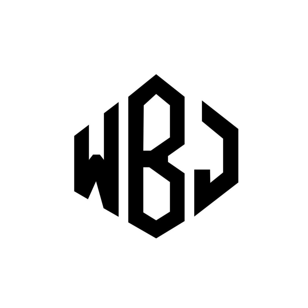 diseño de logotipo de letra wbj con forma de polígono. diseño de logotipo en forma de cubo y ...