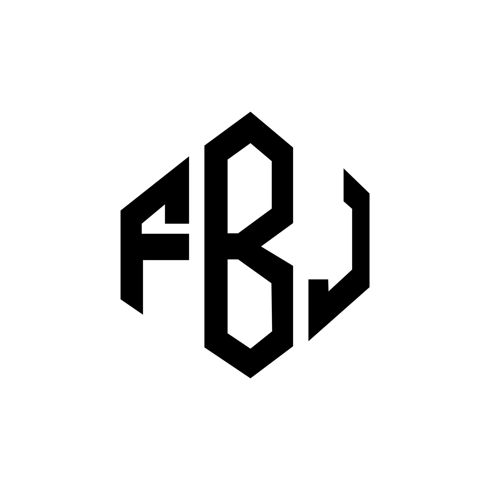 diseño de logotipo de letra fbj con forma de polígono. fbj polígono y diseño de logotipo en ...