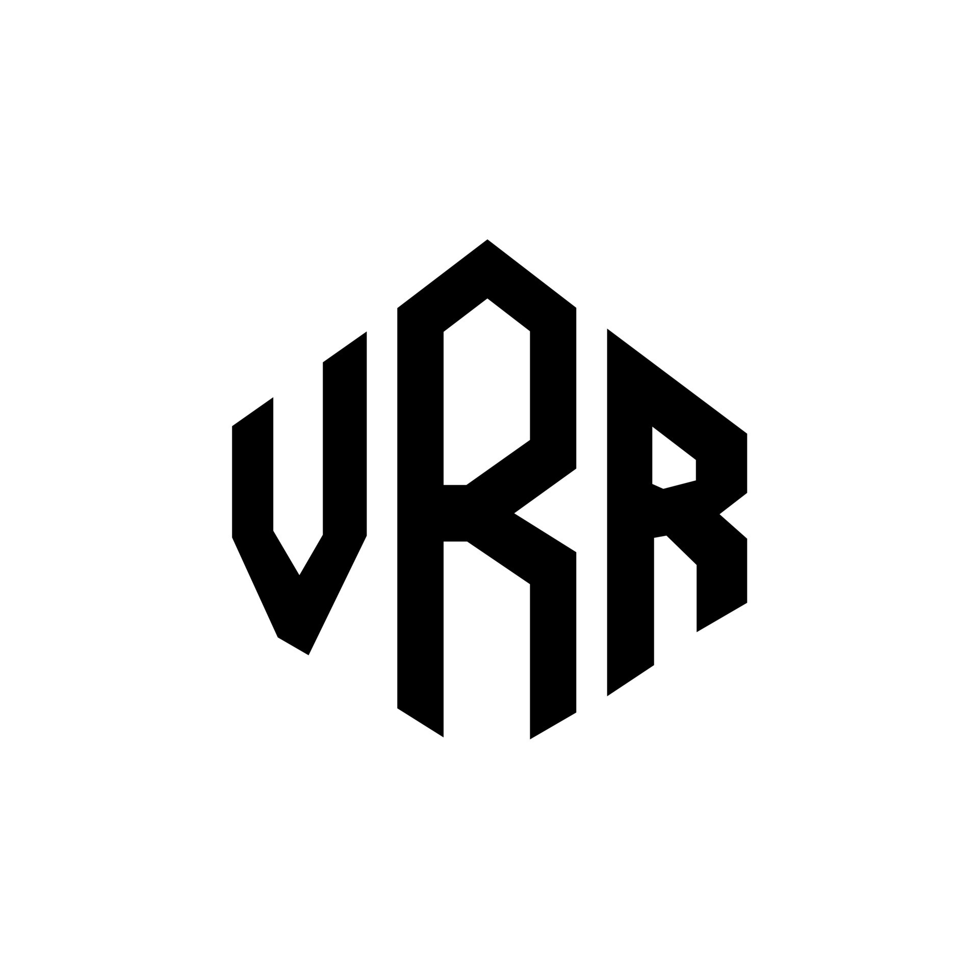 diseño de logotipo de letra vrr con forma de polígono. vrr polígono y diseño de logotipo en ...