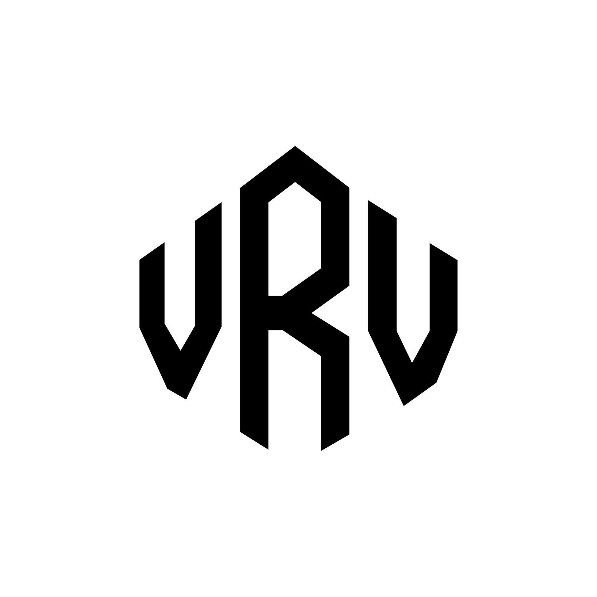 VRV letter logo design with polygon shape. VRV polygon and cube shape logo design. VRV hexagon ...