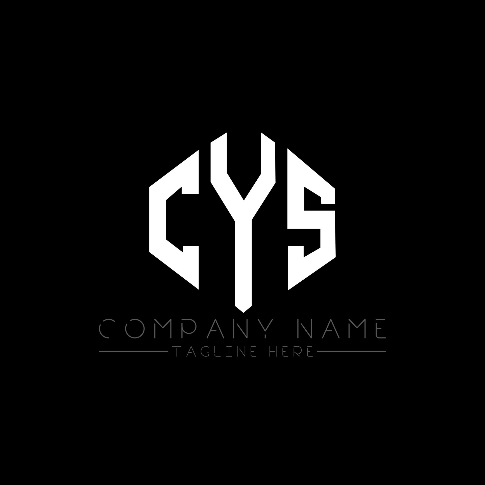 diseño de logotipo de letra cys con forma de polígono. diseño de logotipo en forma de cubo y ...