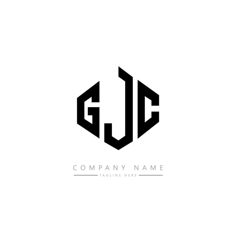 GJC letter logo design with polygon shape. GJC polygon and cube shape logo design. GJC hexagon ...