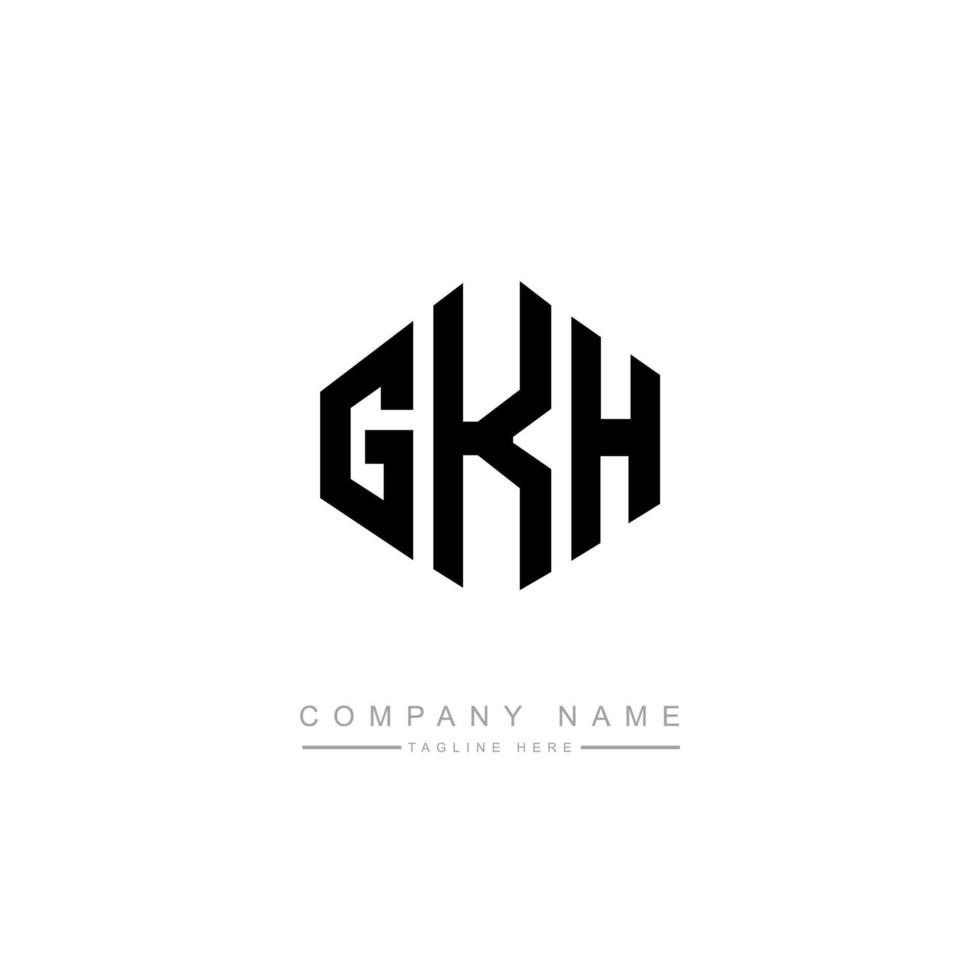 diseño de logotipo de letra gkh con forma de polígono. diseño de logotipo en forma de cubo y ...