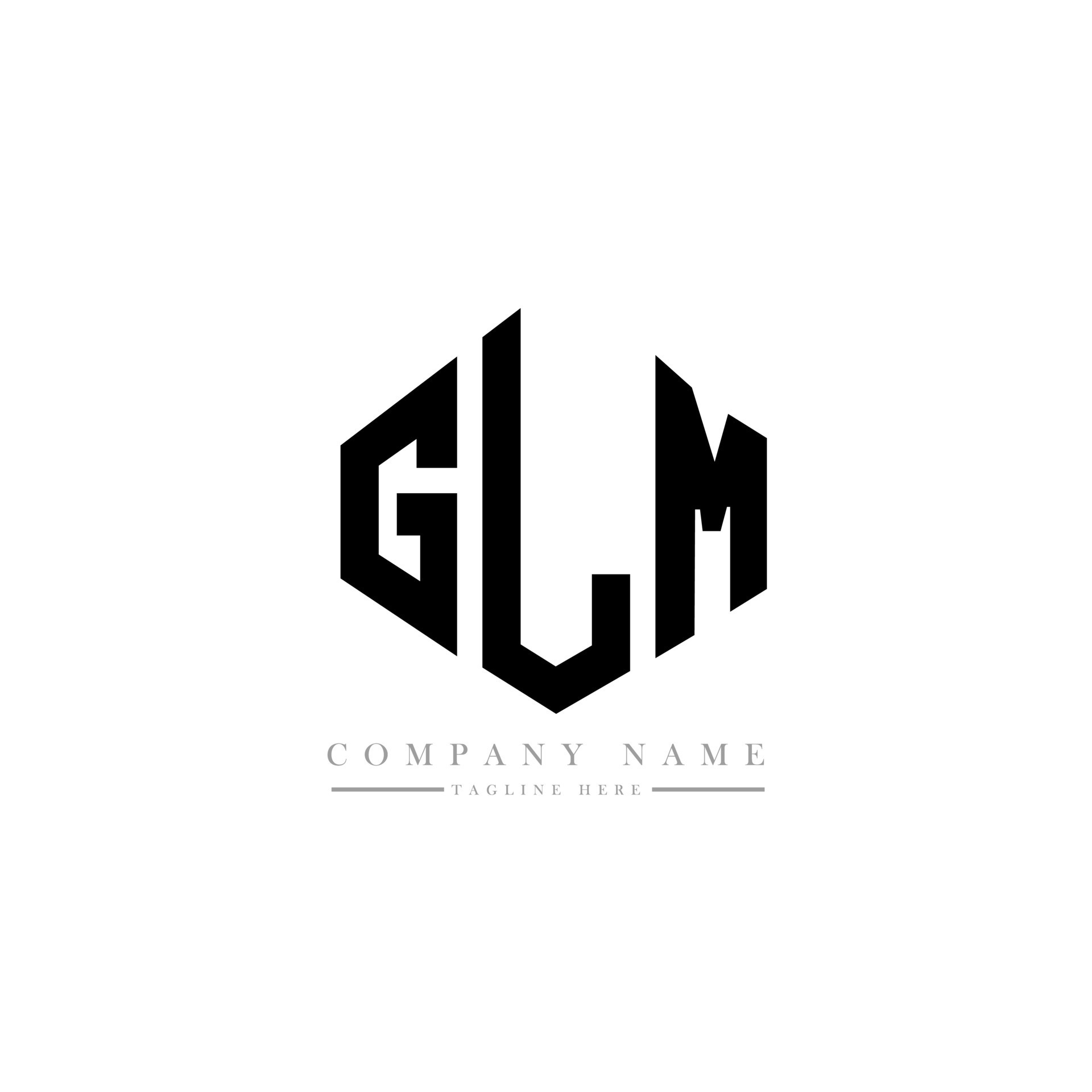 GLM letter logo design with polygon shape. GLM polygon and cube shape logo design. GLM hexagon ...