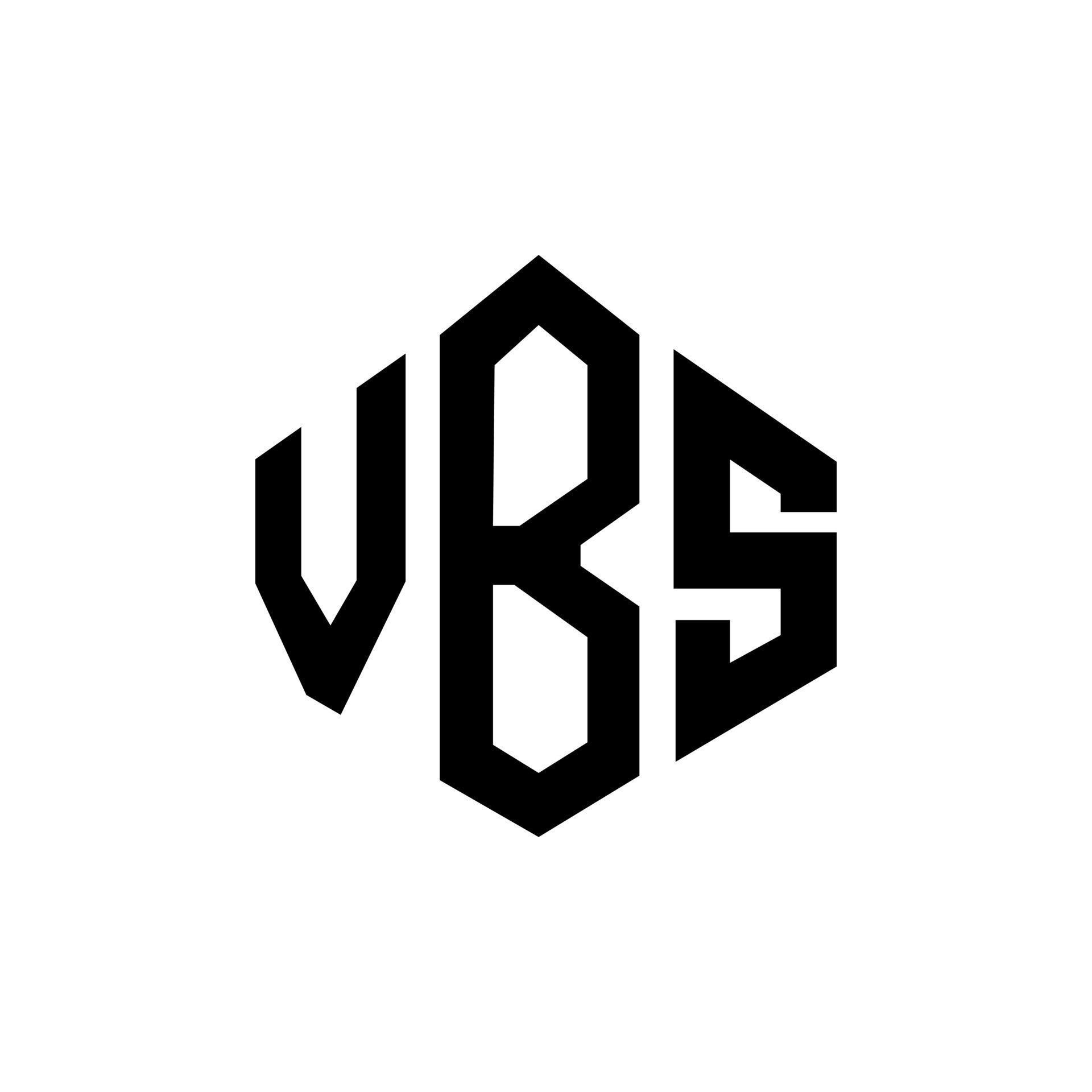 VBS letter logo design with polygon shape. VBS polygon and cube shape ...