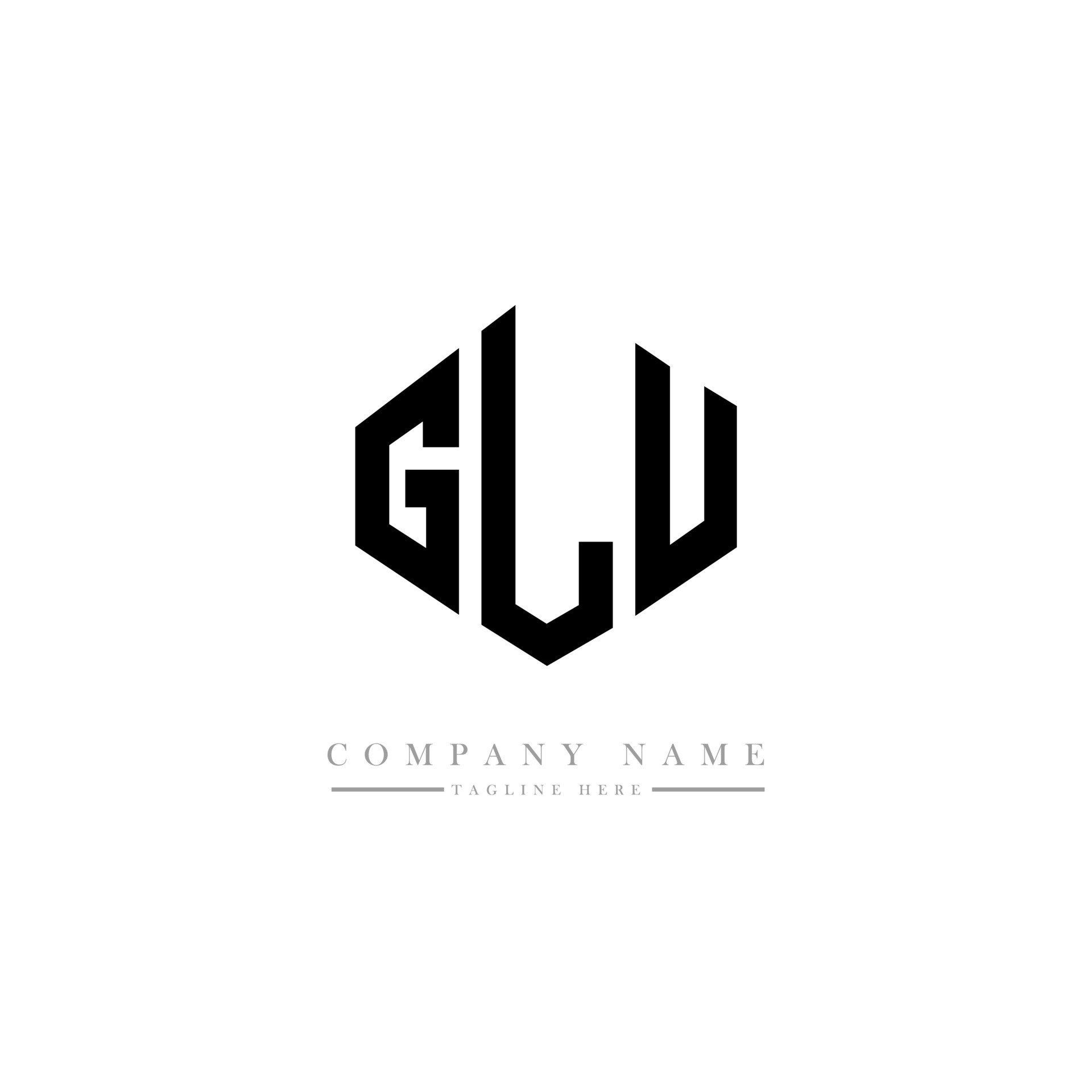 Glu Letter Logo Design With Polygon Shape Glu Polygon And Cube Shape Logo Design Glu Hexagon