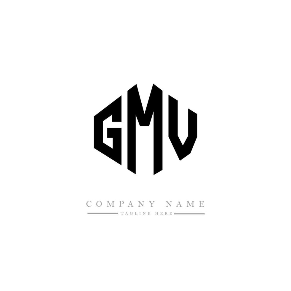 GMV letter logo design with polygon shape. GMV polygon and cube shape logo design. GMV hexagon ...