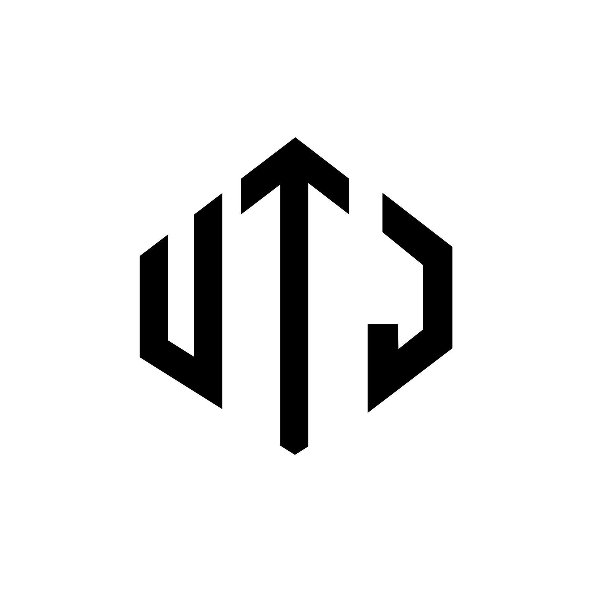 Utj Letter Logo Design With Polygon Shape Utj Polygon And Cube Shape