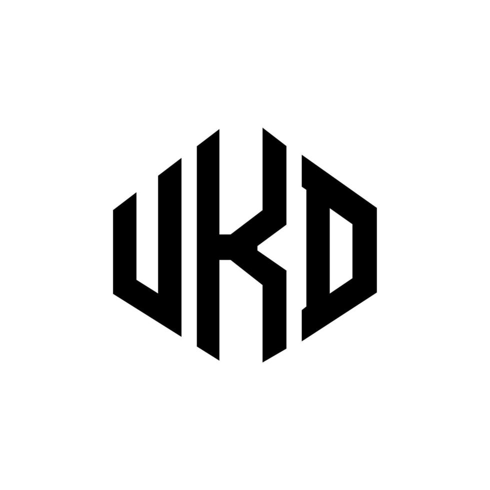 UKD letter logo design with polygon shape. UKD polygon and cube shape logo design. UKD hexagon ...