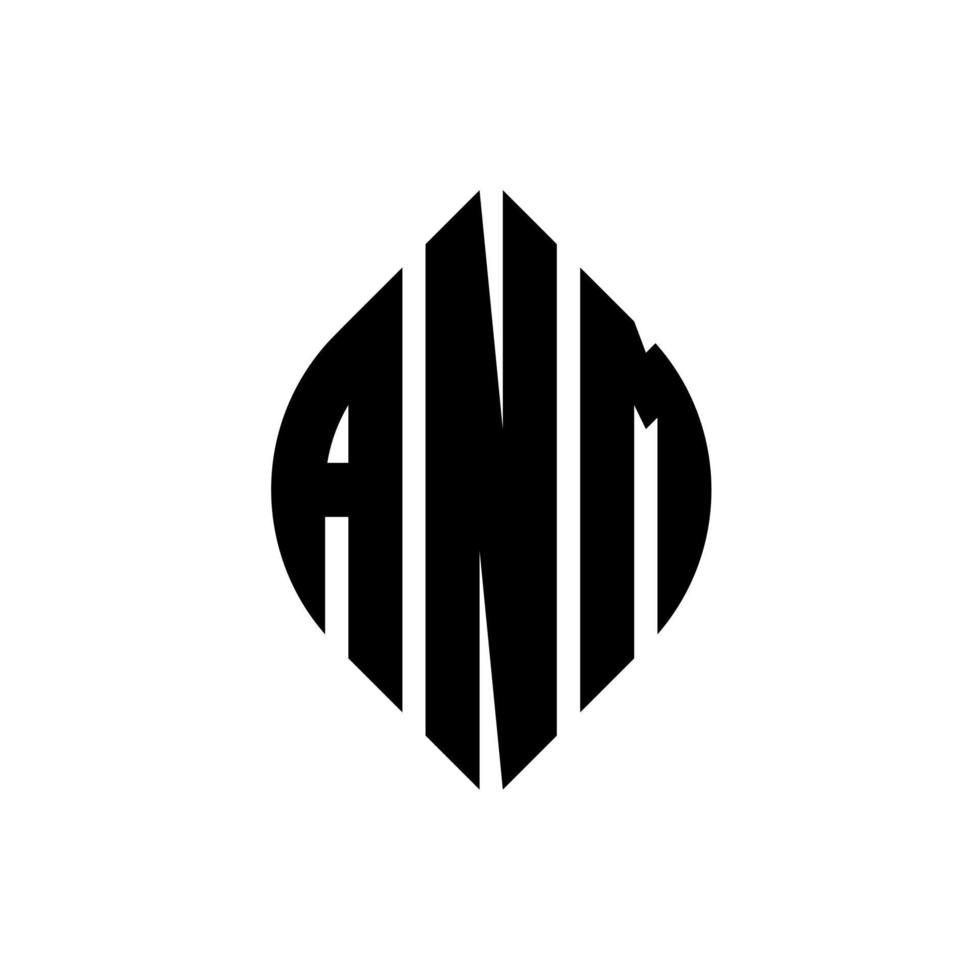 diseño de logotipo de letra de círculo anm con forma de círculo y ...