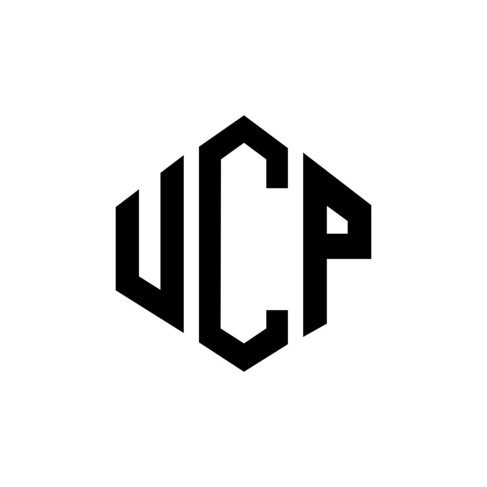 diseño de logotipo de letra ucp con forma de polígono. diseño de logotipo en forma de cubo y ...