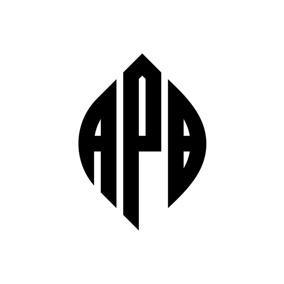 diseño de logotipo de letra de círculo apb con forma de círculo y elipse. apb letras elipses con ...