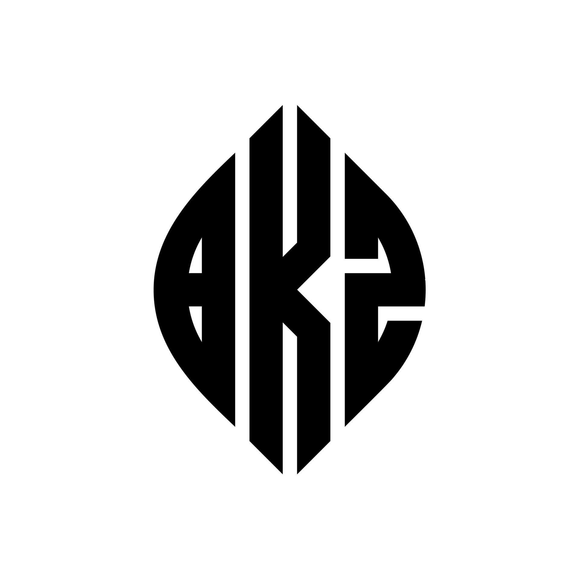 BKZ circle letter logo design with circle and ellipse shape. BKZ ellipse letters with ...