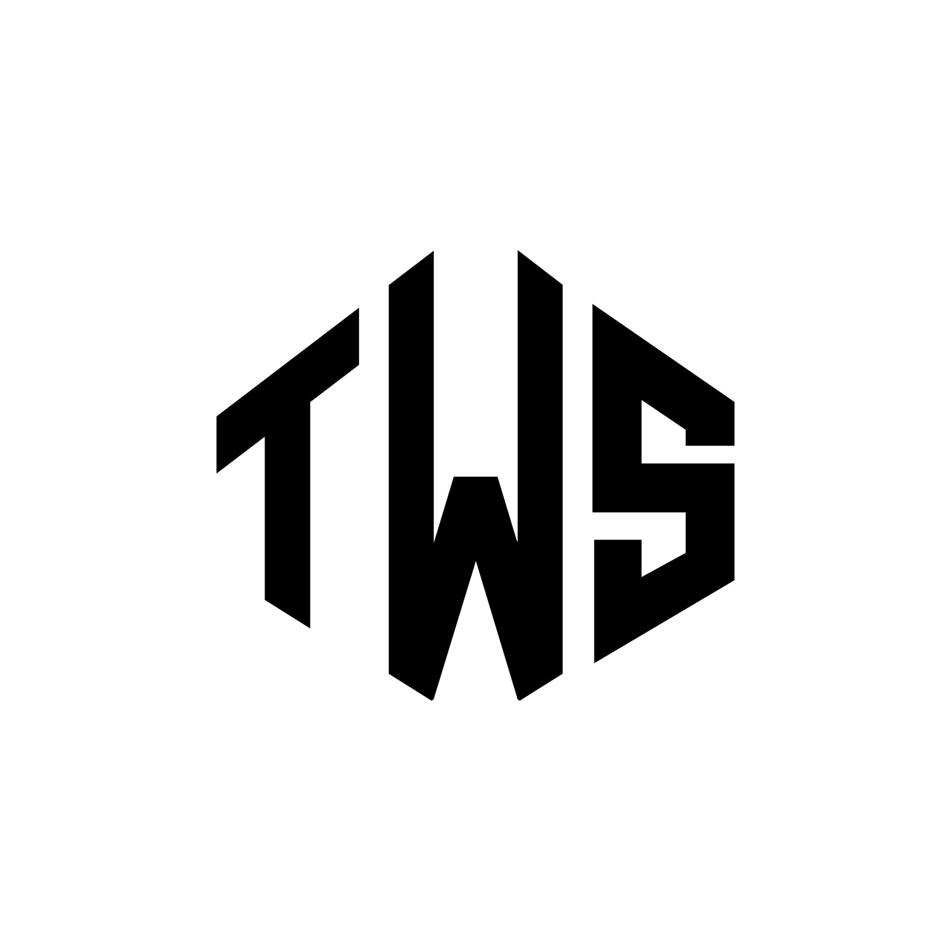 TWS letter logo design with polygon shape. TWS polygon and cube shape logo design. TWS hexagon ...