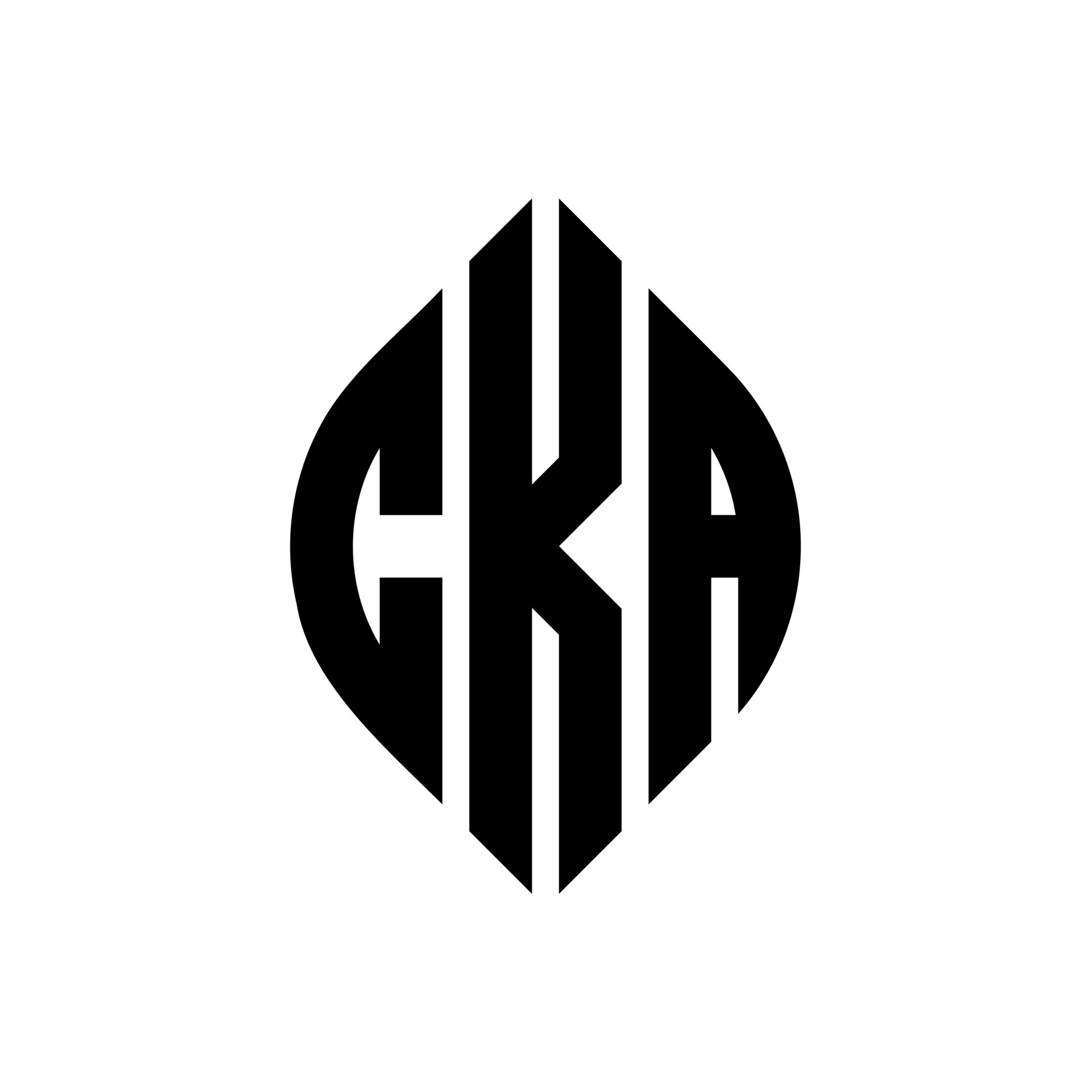 diseño de logotipo de letra de círculo cka con forma de círculo y elipse. letras de elipse cka ...