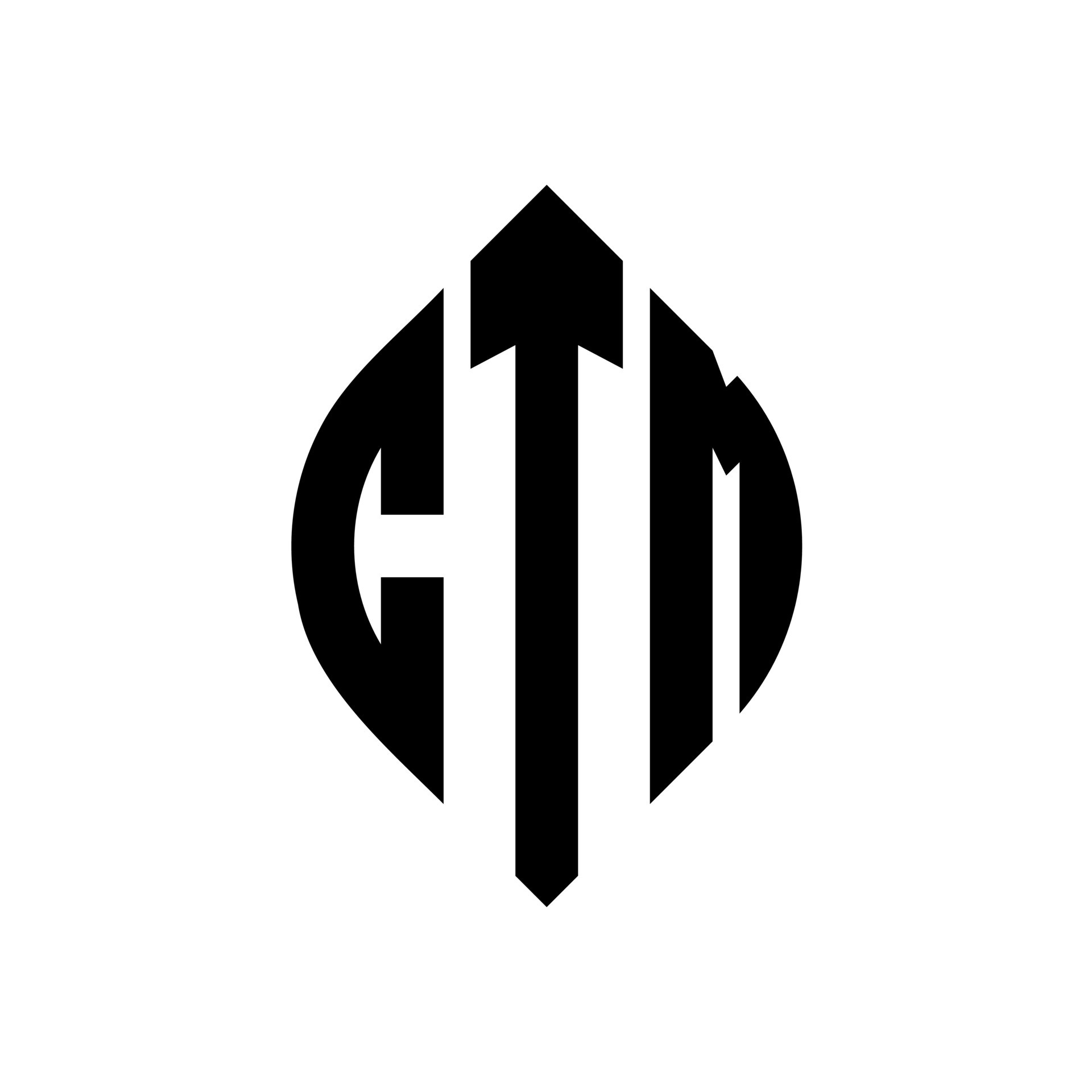 diseño de logotipo de letra de círculo ctm con forma de círculo y elipse. letras elipses ctm con ...