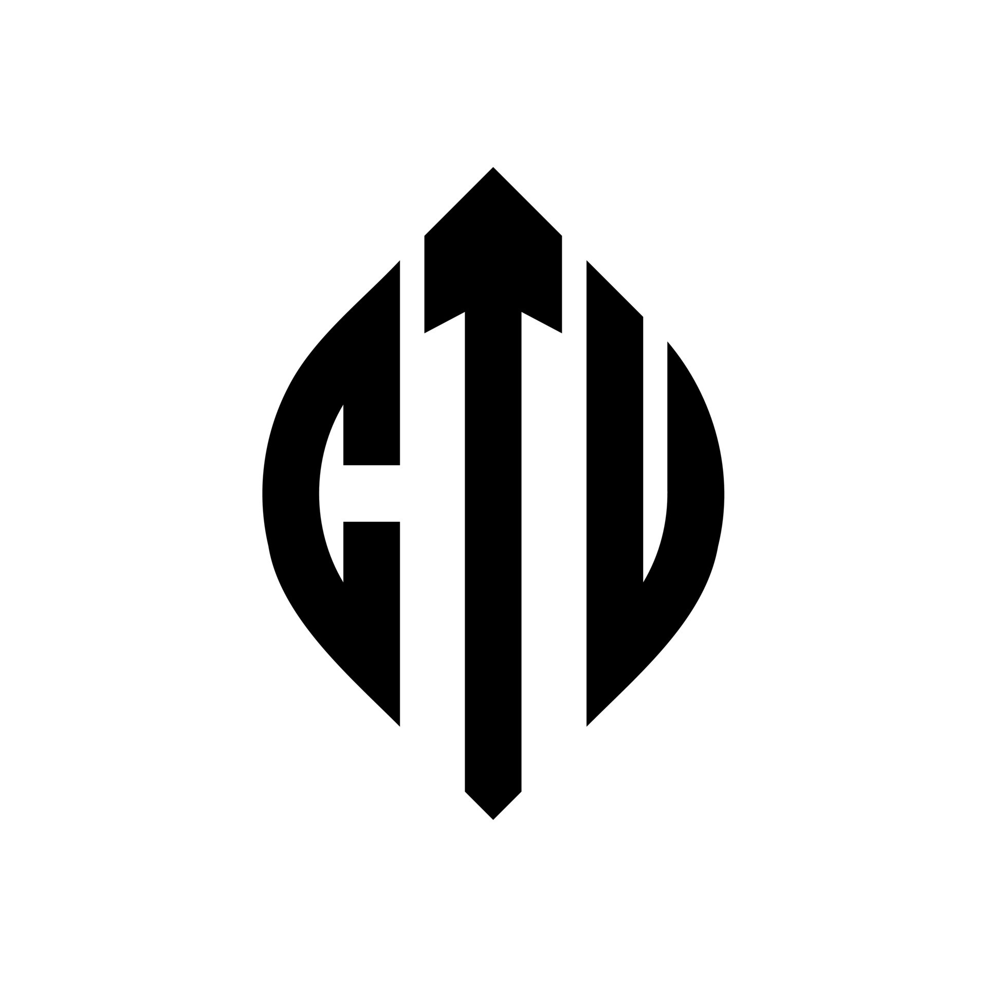 diseño de logotipo de letra de círculo ctu con forma de círculo y elipse. ctu letras elipses con ...