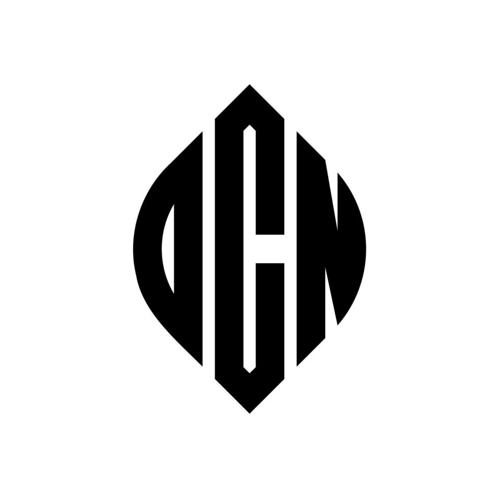 diseño de logotipo de letra de círculo dcn con forma de círculo y elipse. letras de elipse dcn ...
