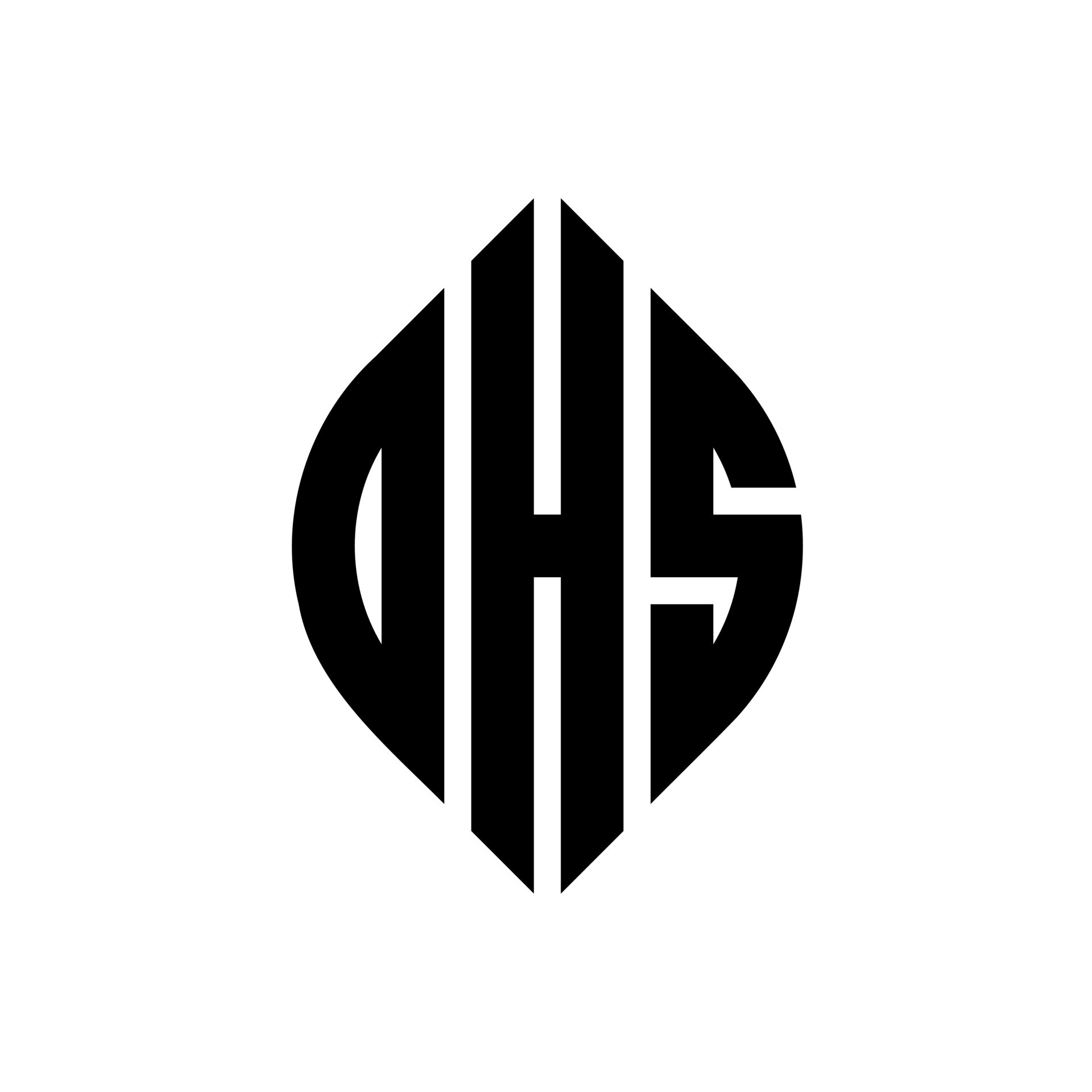 Dhs Circle Letter Logo Design With Circle And Ellipse Shape Dhs Ellipse Letters With