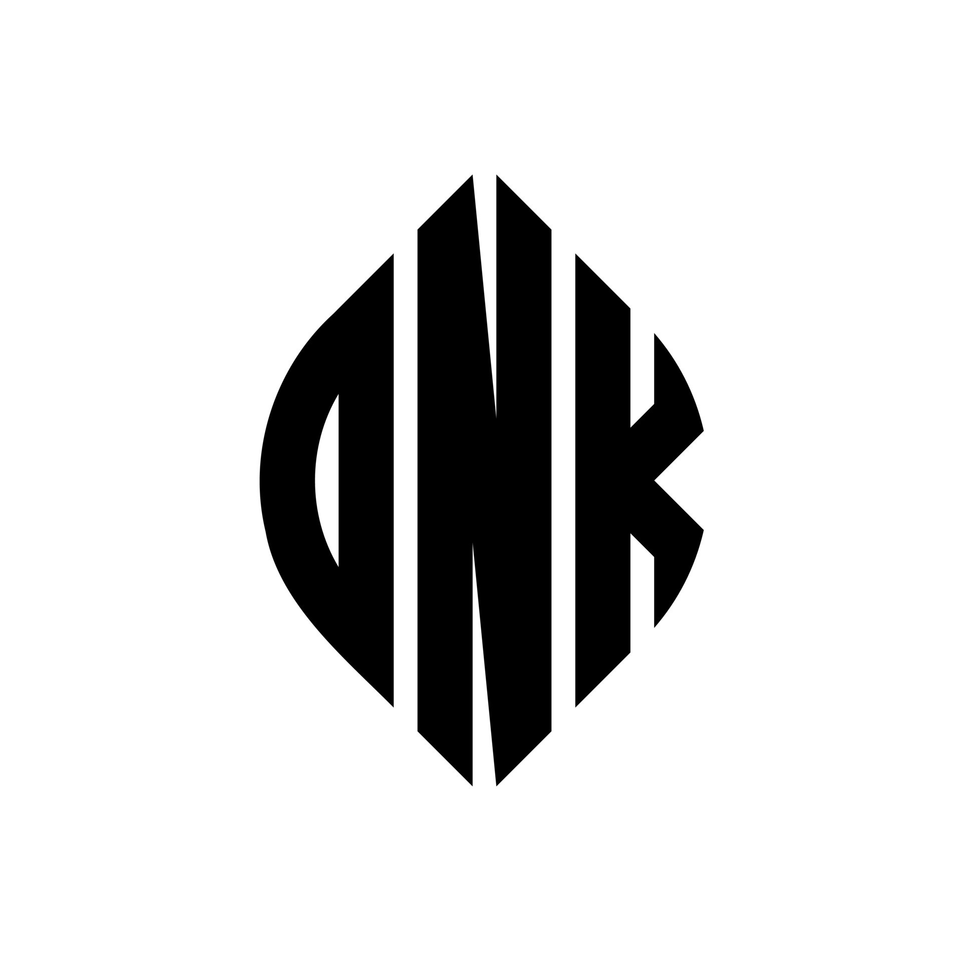 diseño de logotipo de letra circular dnk con forma de círculo y elipse. dnk letras elipses con ...