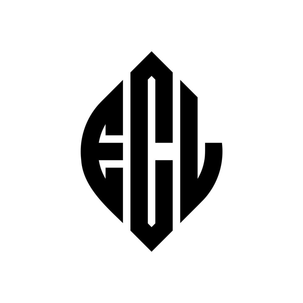 diseño de logotipo de letra de círculo ecl con forma de círculo y elipse. ecl letras elipses con ...