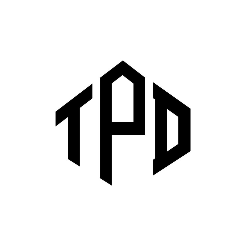 diseño de logotipo de letra tpd con forma de polígono. diseño de logotipo en forma de cubo y ...