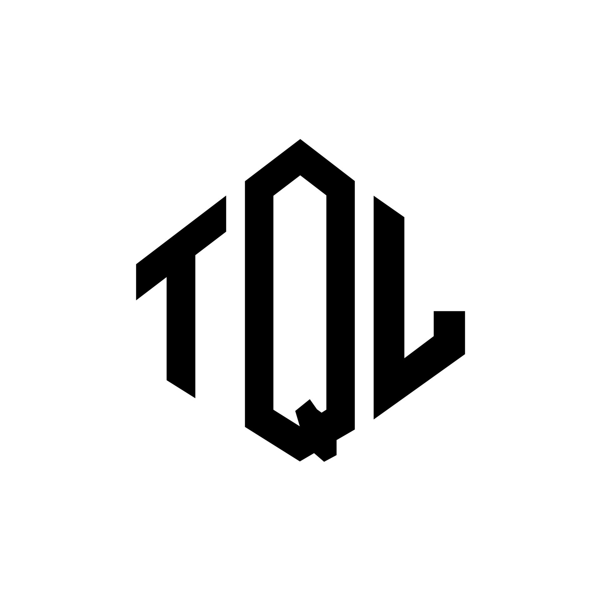 diseño de logotipo de letra tql con forma de polígono. diseño de logotipo en forma de cubo y ...