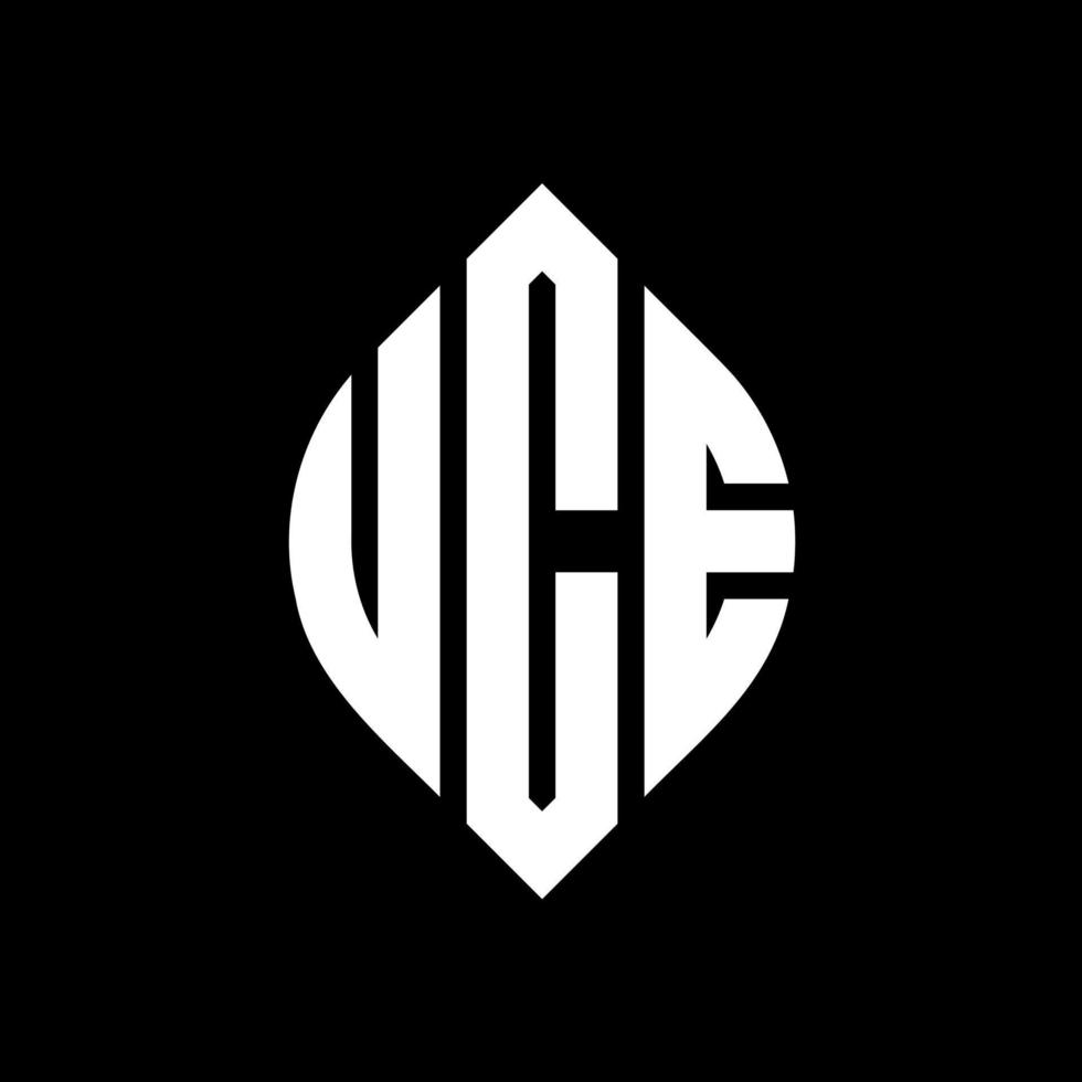 uce diseño de logotipo de letra circular con forma de círculo y elipse. uce letras elipses con ...