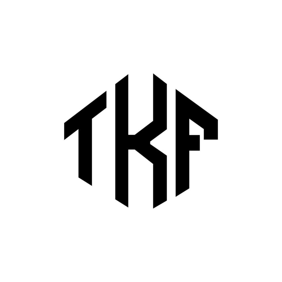 diseño de logotipo de letra tkf con forma de polígono. diseño de logotipo de forma de cubo y ...