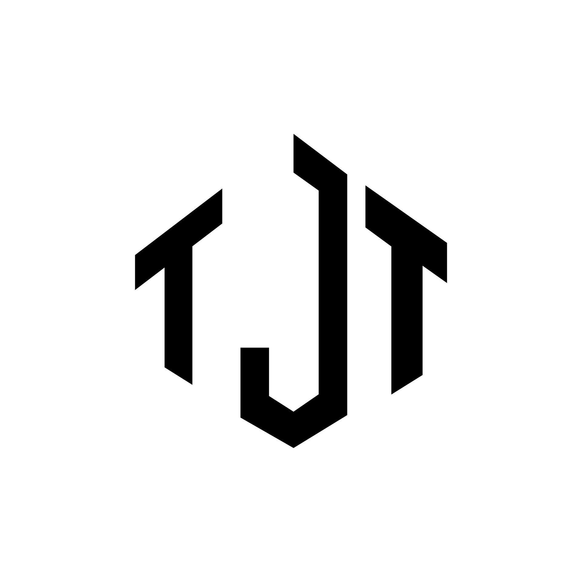 diseño de logotipo de letra tjt con forma de polígono. diseño de logotipo en forma de cubo y ...
