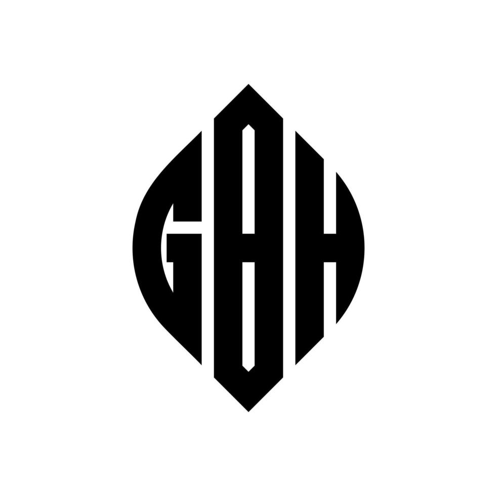 diseño de logotipo de letra circular gbh con forma de círculo y elipse ...