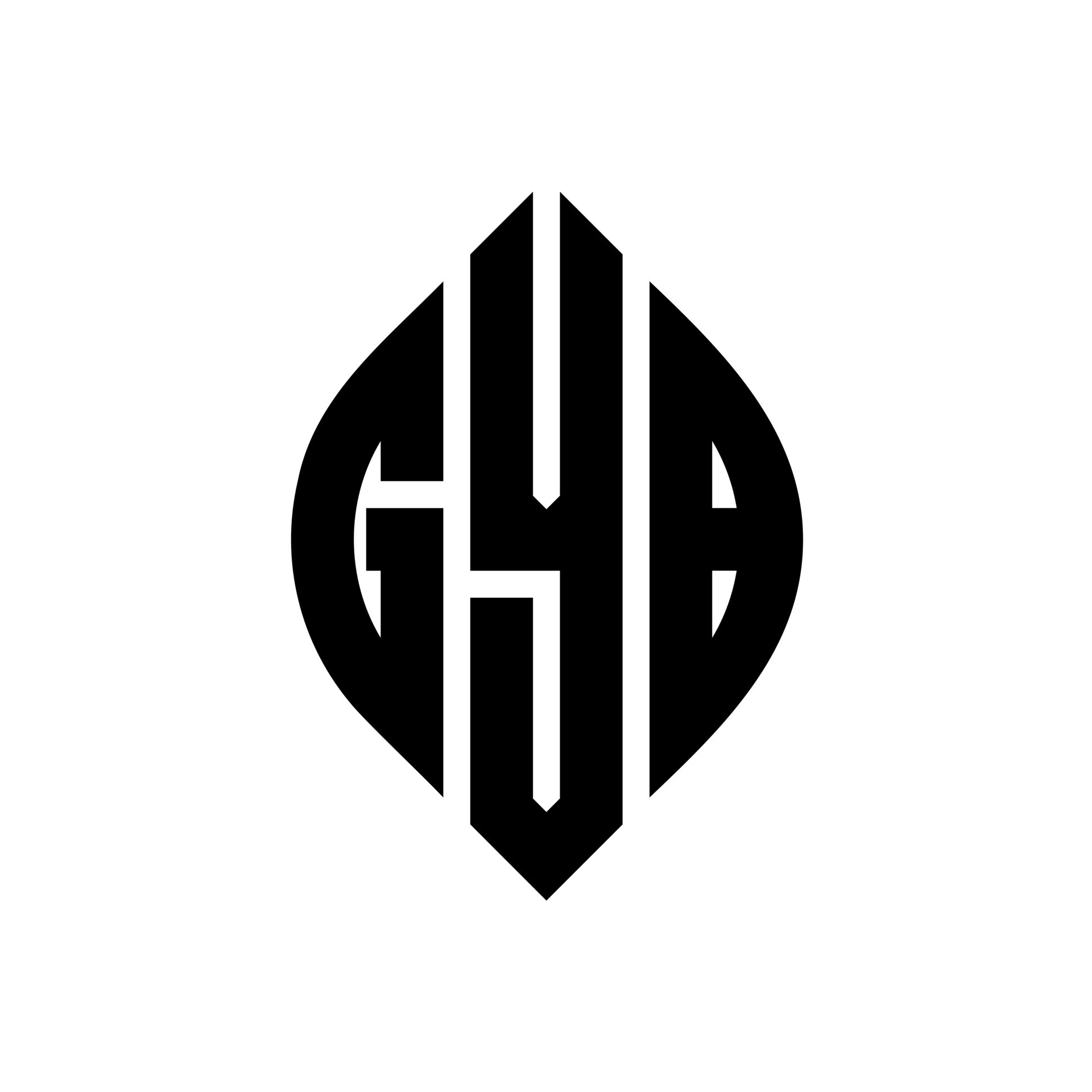 diseño de logotipo de letra de círculo gyb con forma de círculo y elipse. letras elipses gyb con ...