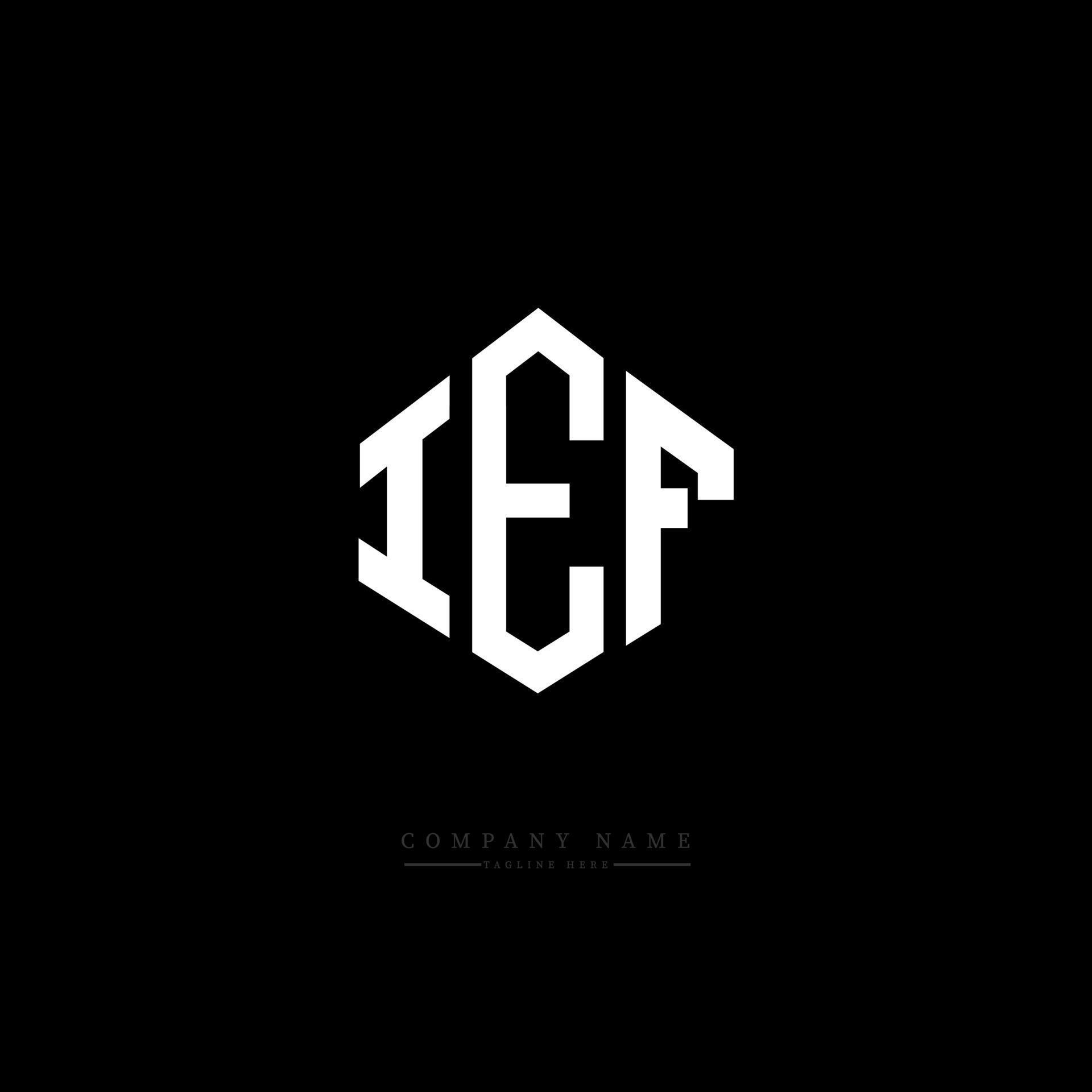 Diseño de logotipo de letra ief con forma de polígono. diseño de logotipo en forma de cubo y ...