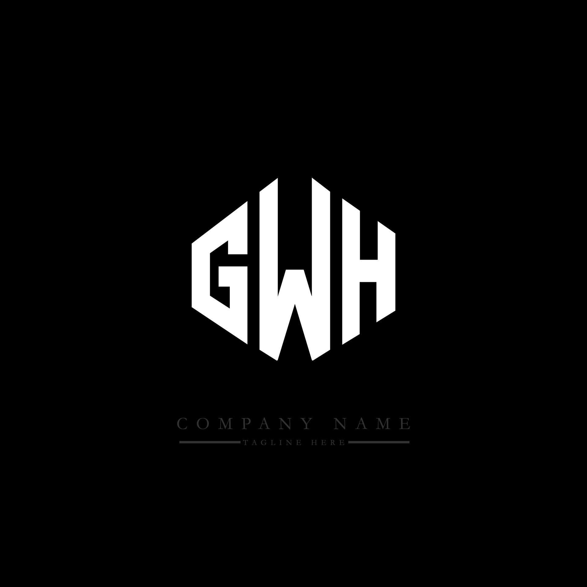 diseño de logotipo de letra gwh con forma de polígono. diseño de logotipo en forma de cubo y ...