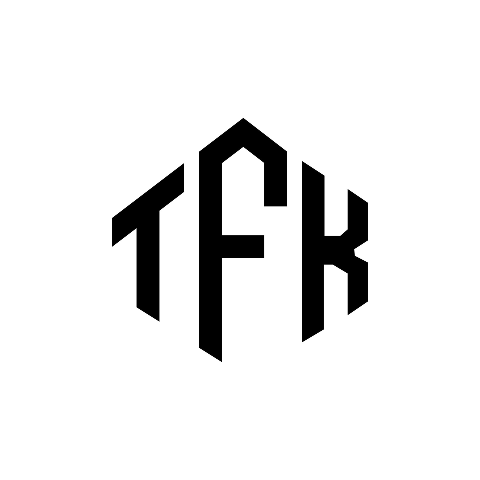 Tfk Letter Logo Design With Polygon Shape Tfk Polygon And Cube Shape