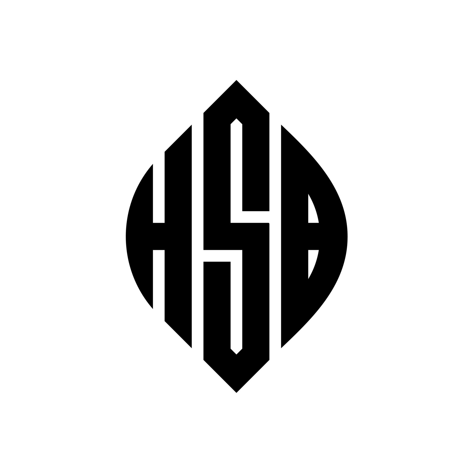 HSB circle letter logo design with circle and ellipse shape. HSB ellipse letters with ...