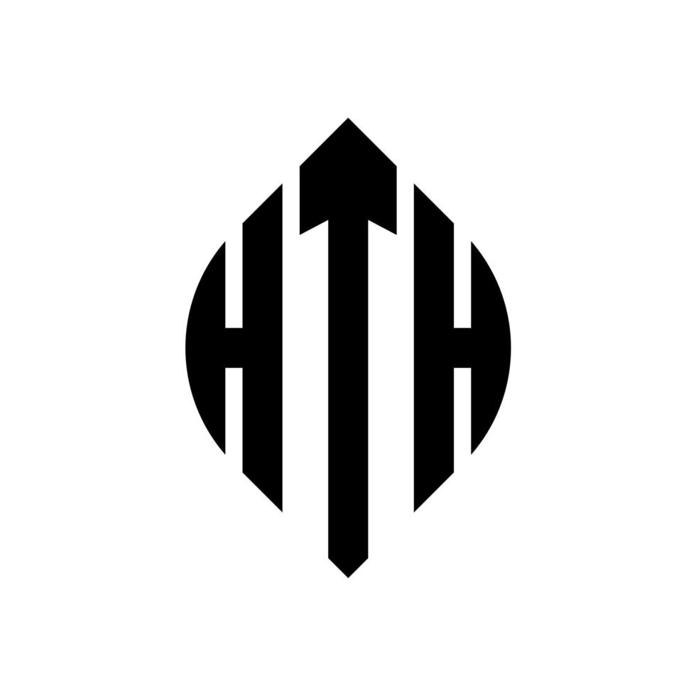 diseño de logotipo de letra de círculo hth con forma de círculo y elipse. hth letras elipses con ...
