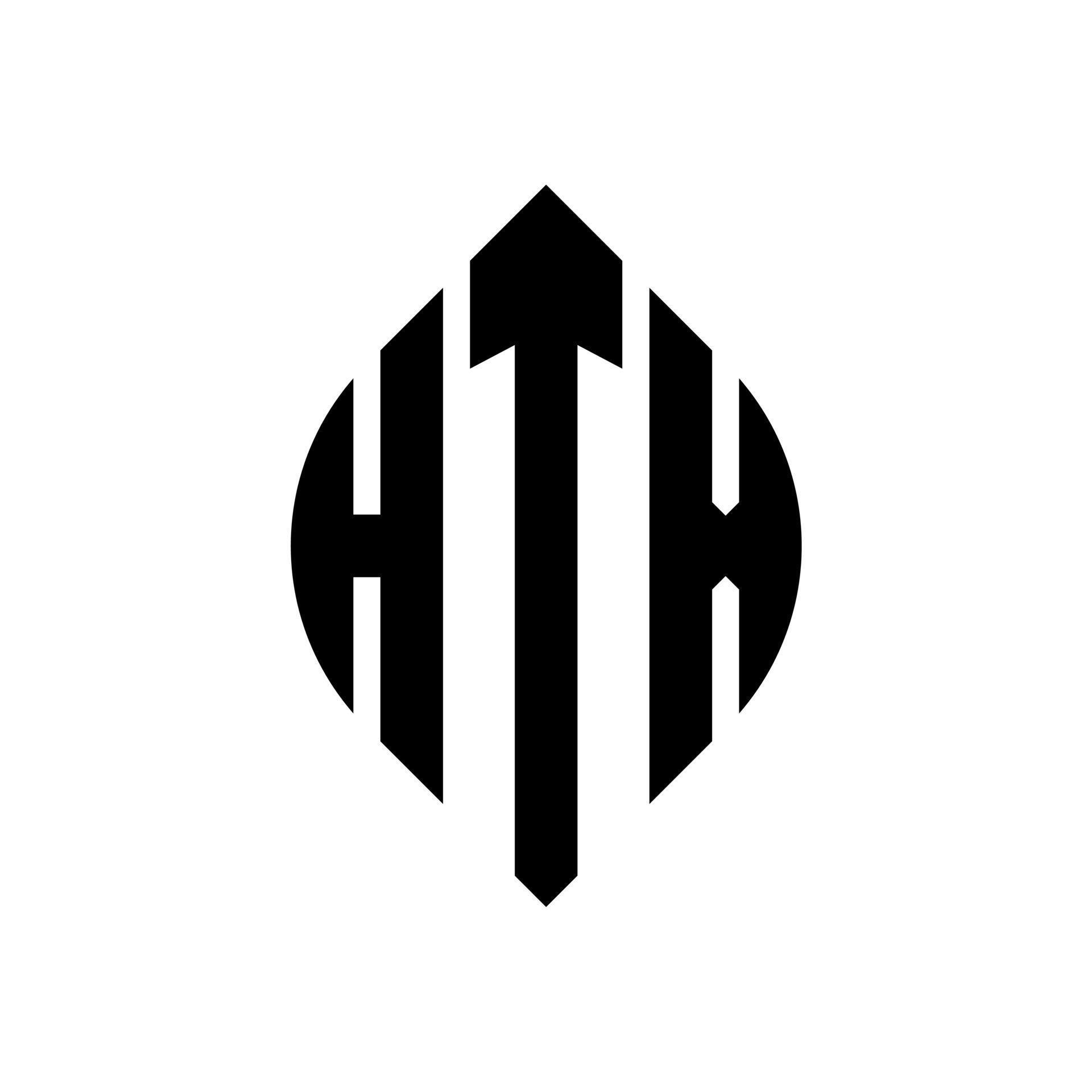 HTX circle letter logo design with circle and ellipse shape. HTX ellipse letters with ...
