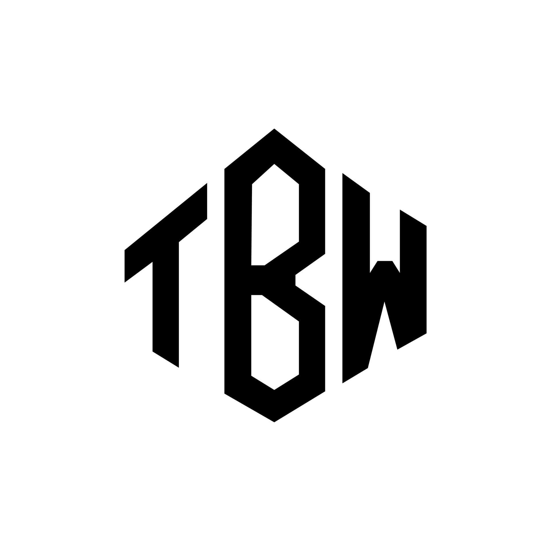 diseño de logotipo de letra tbw con forma de polígono. tbw polígono y diseño de logotipo en ...
