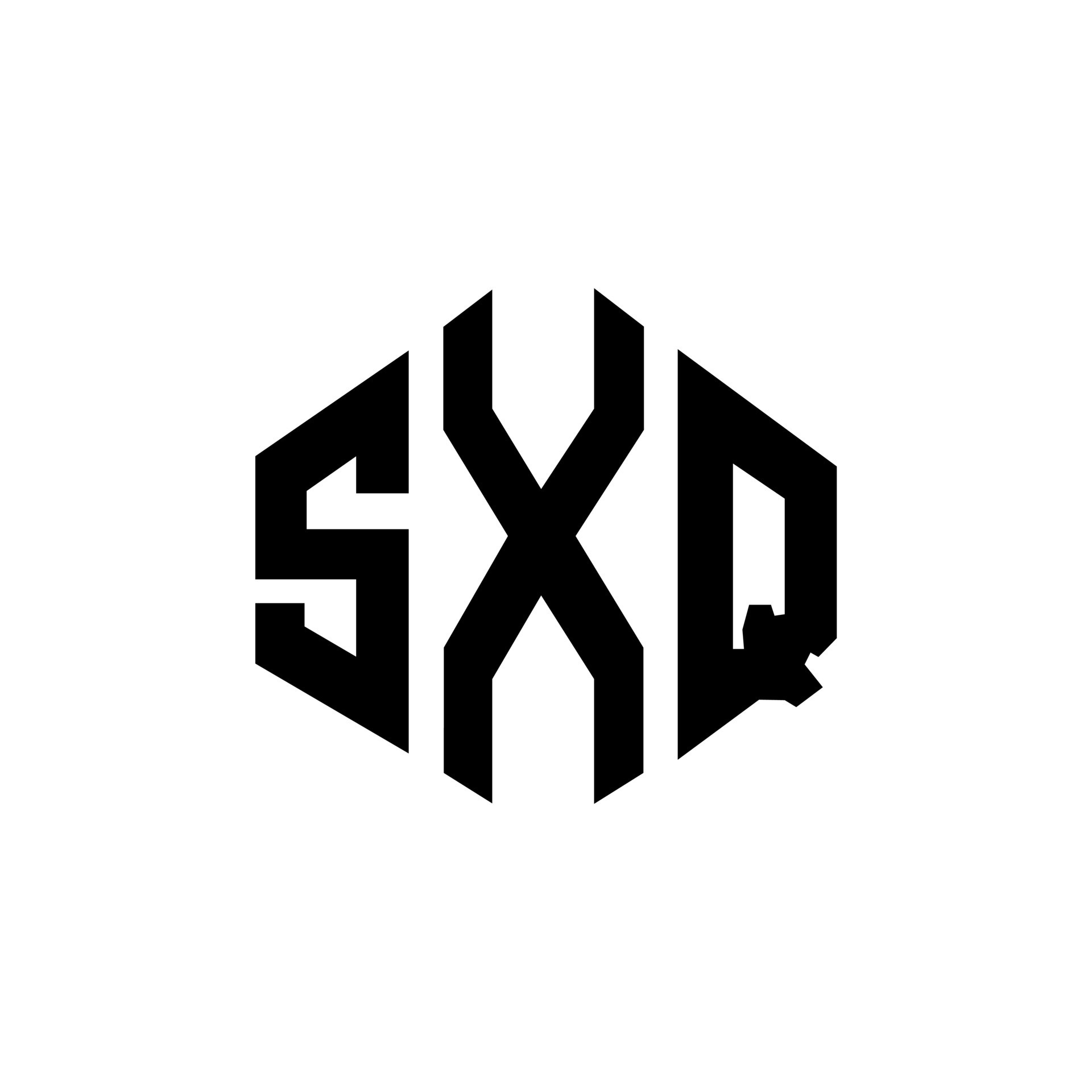SXQ letter logo design with polygon shape. SXQ polygon and cube shape ...