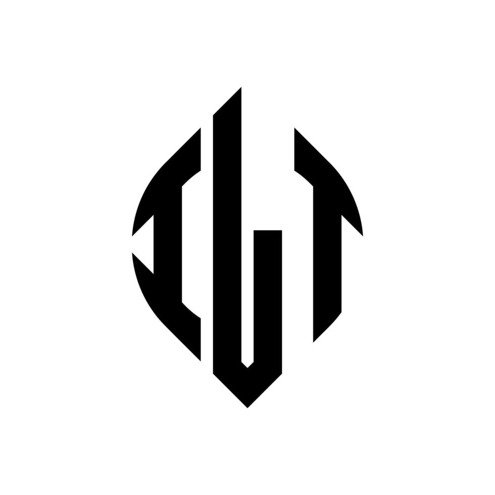 ILT circle letter logo design with circle and ellipse shape. ILT ellipse letters with ...