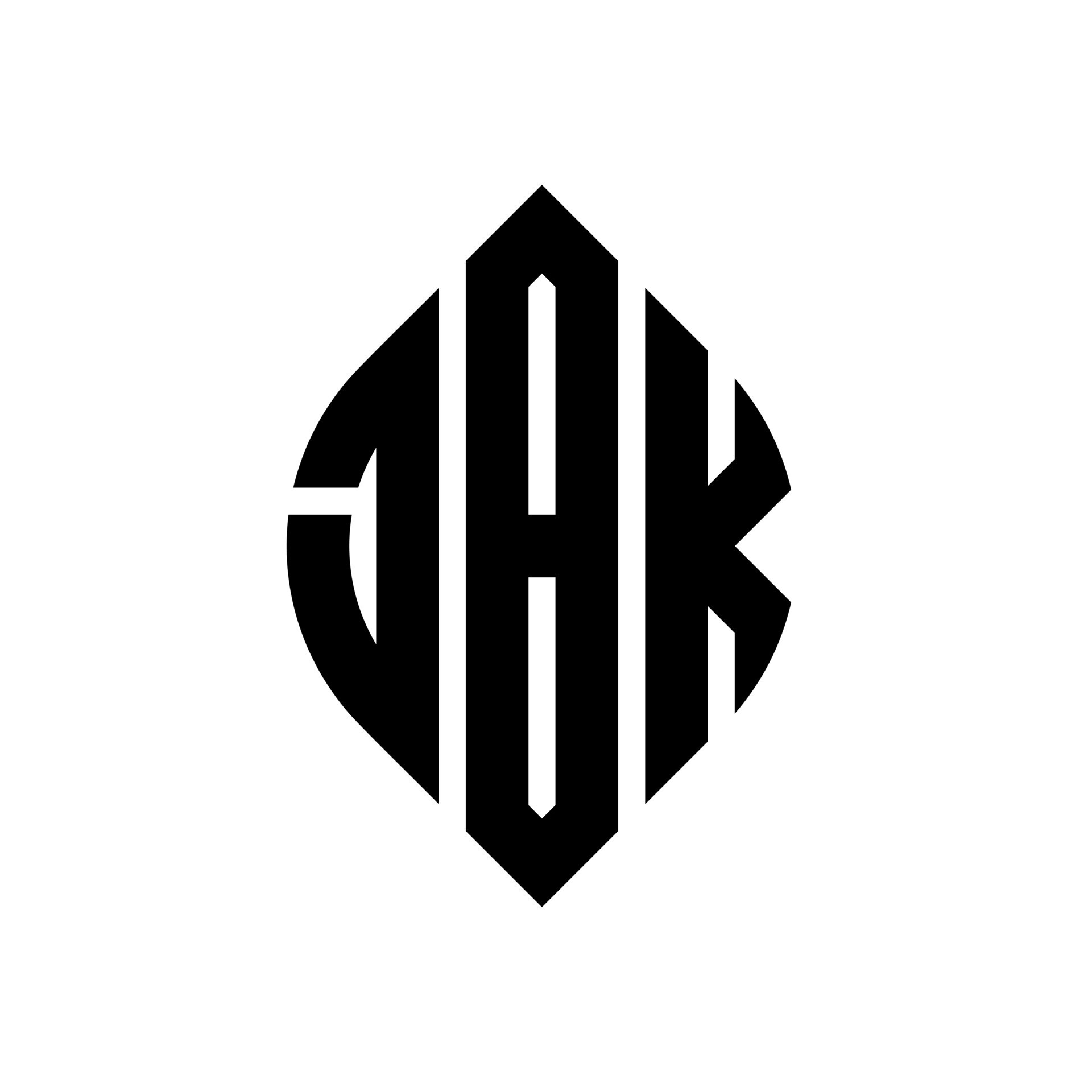 JBK circle letter logo design with circle and ellipse shape. JBK ellipse letters with ...