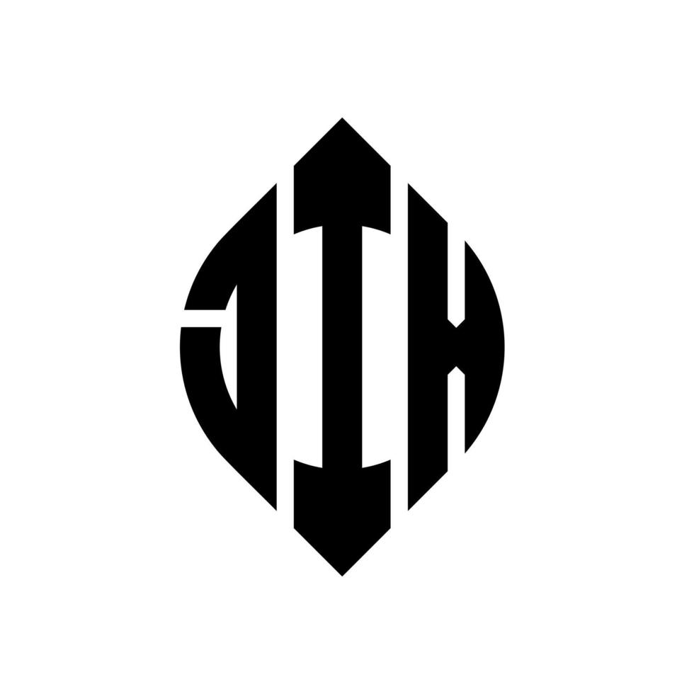 JIX circle letter logo design with circle and ellipse shape. JIX ellipse letters with ...