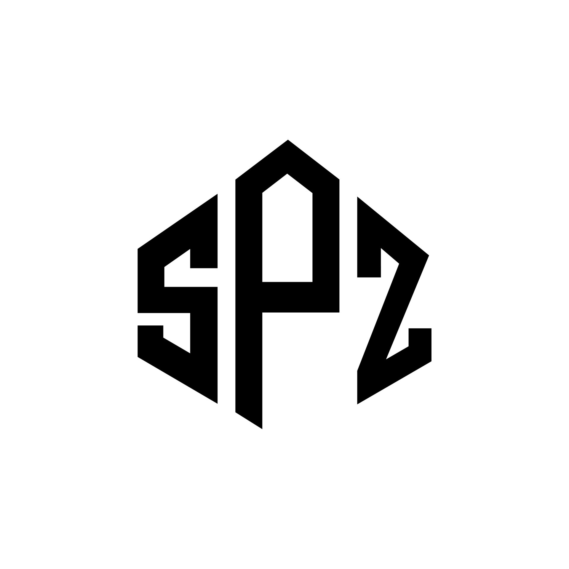 SPZ letter logo design with polygon shape. SPZ polygon and cube shape ...