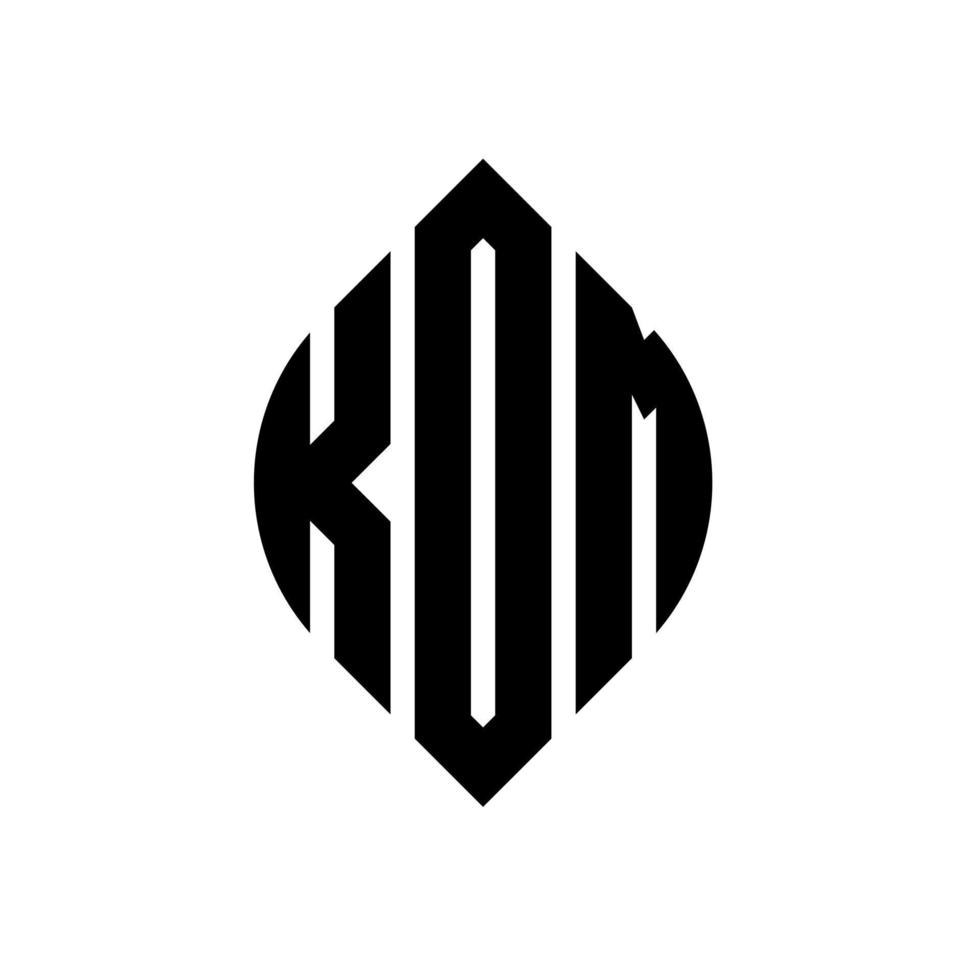 diseño de logotipo de letra de círculo kdm con forma de círculo y elipse. kdm letras elipses con ...