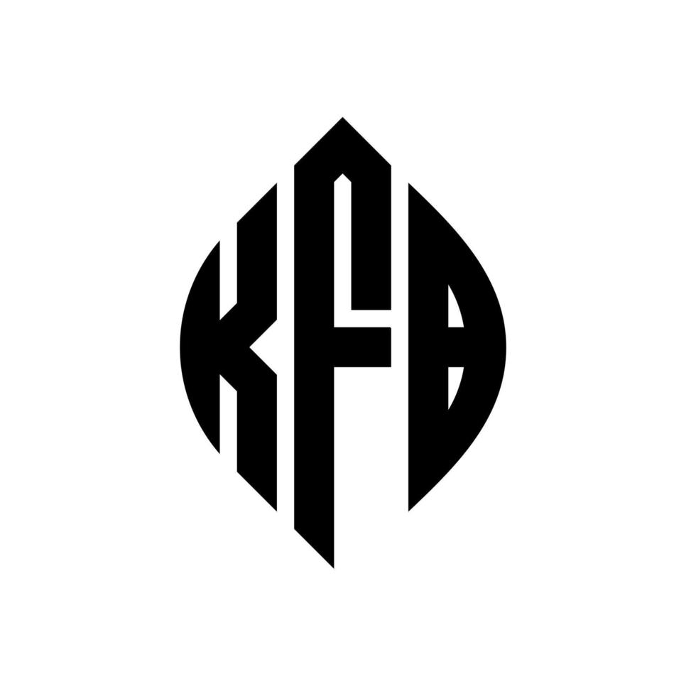 diseño de logotipo de letra de círculo kfb con forma de círculo y elipse. letras de elipse kfb ...