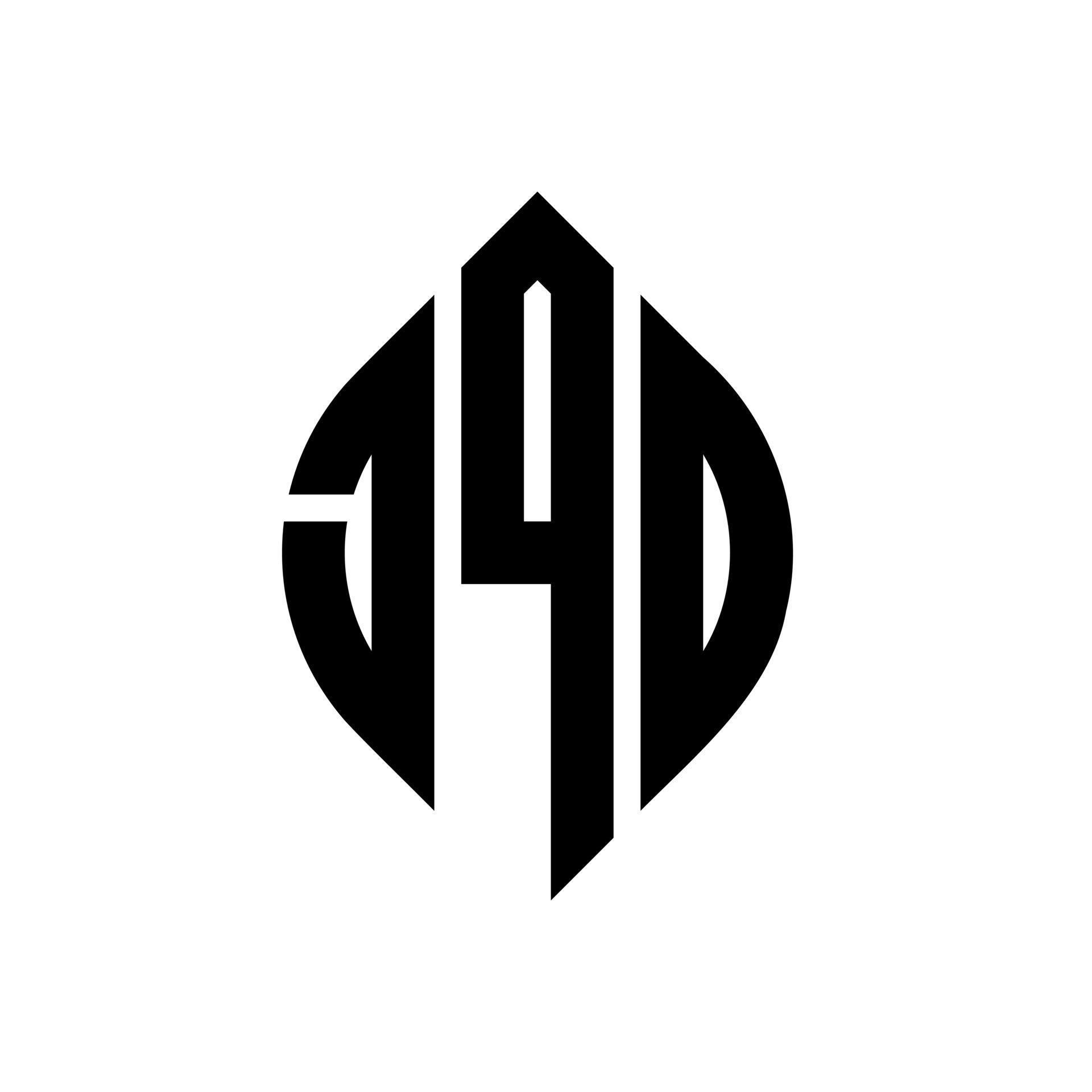 JQD circle letter logo design with circle and ellipse shape. JQD ellipse letters with ...