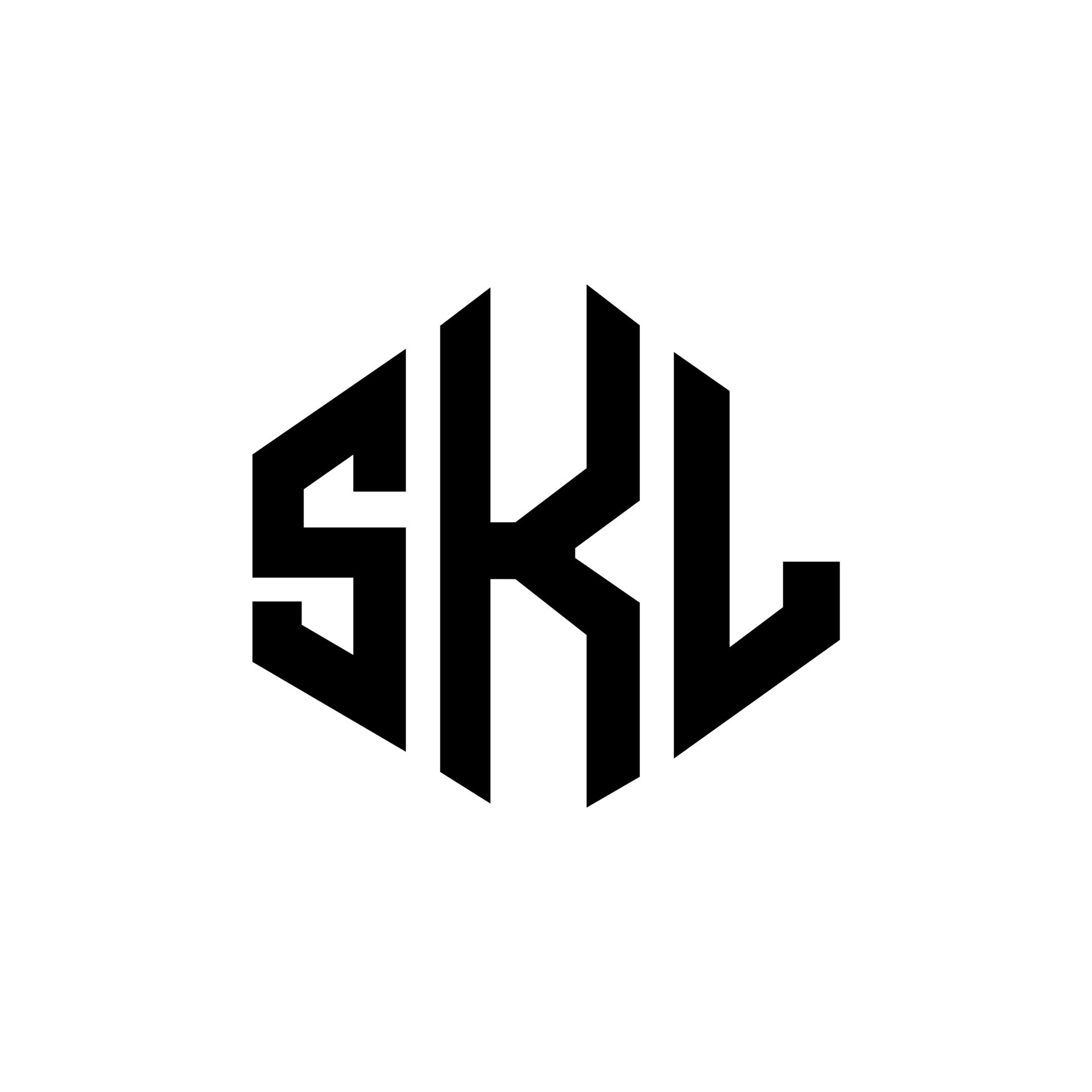 SKL letter logo design with polygon shape. SKL polygon and cube shape ...